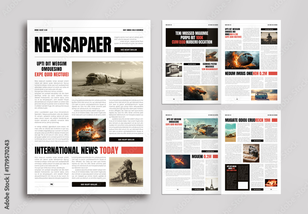 Classic Professional Newspaper Template Stock Template | Adobe Stock