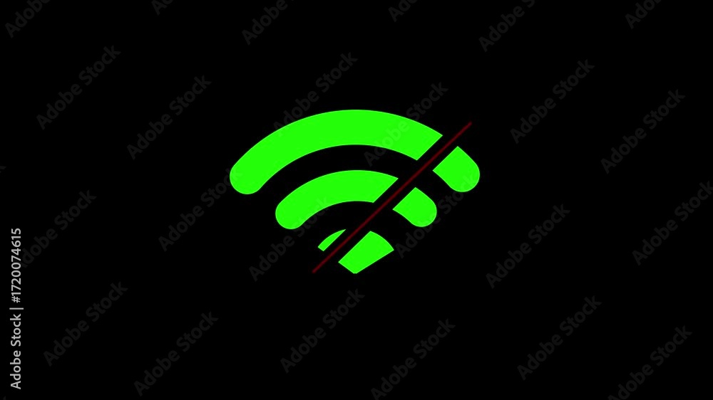 No Wifi Signal: Animated Icon Loop, Network Disconnection Al. wifi ...