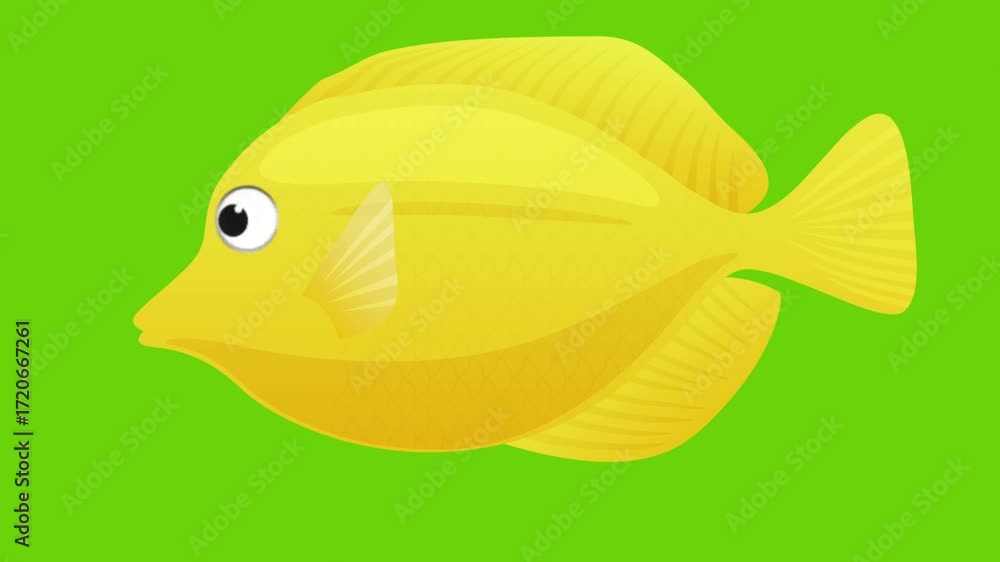 Vidéo Stock 2D Cartoon Fish Swimming Animation. Loop 2d Animation Video ...
