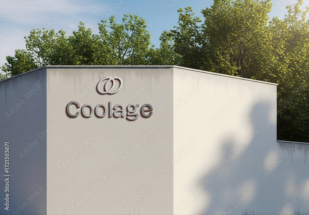 Outdoor Wall Logo Mockup Template Stock Template | Adobe Stock