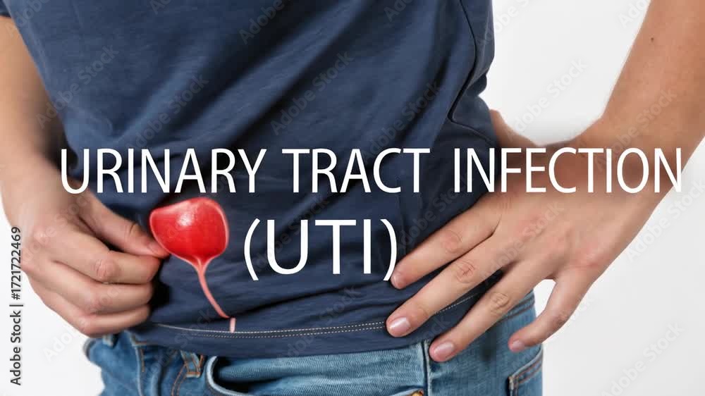 Vidéo Stock Urinary tract infection in man causing severe bladder pain ...