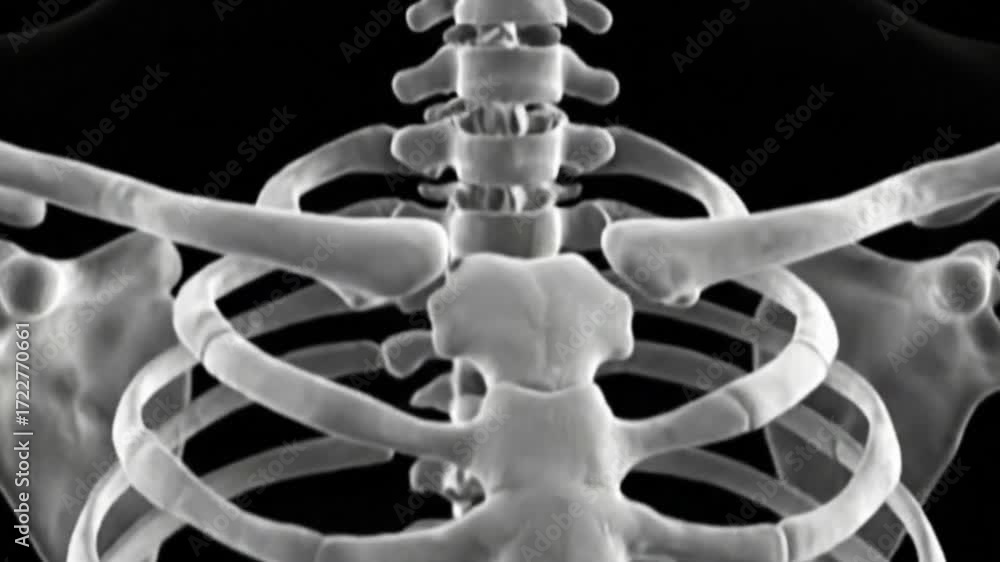X Ray Human Anatomy Study Detailed Skeletal Structure Backbone ...