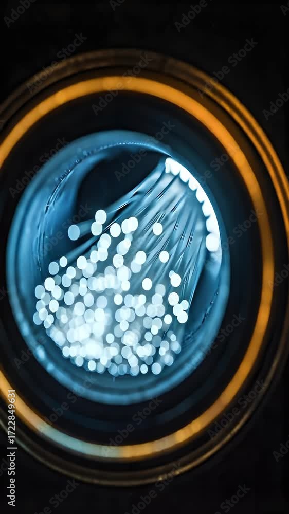 Fiber Optic Cable: A close-up shot revealing the intricate structure of ...