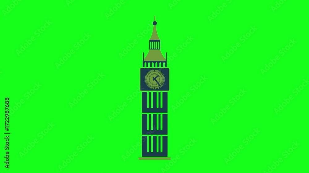 Big Ben Clock Tower of London in Animated Style Animation of Landmark ...