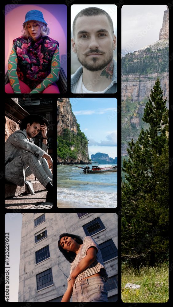 Vertical Split Screens 06 Stock Template | Adobe Stock