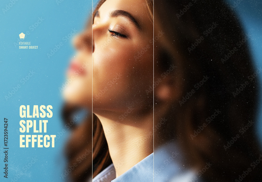 Glass Split Photo Effect Portrait Mockup Stock Template | Adobe Stock