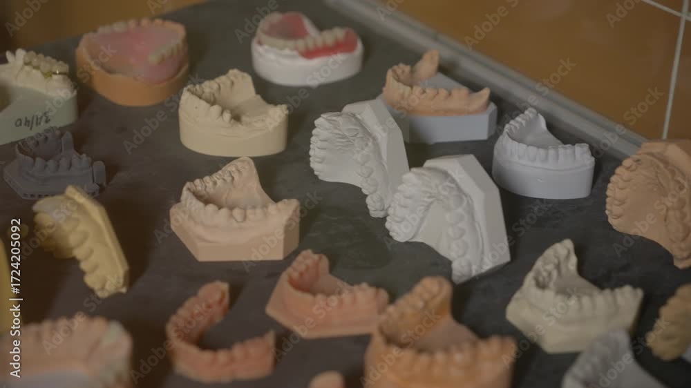 Dentistry Materials Dentures Produced From Stomatology Gypsum Placed On ...