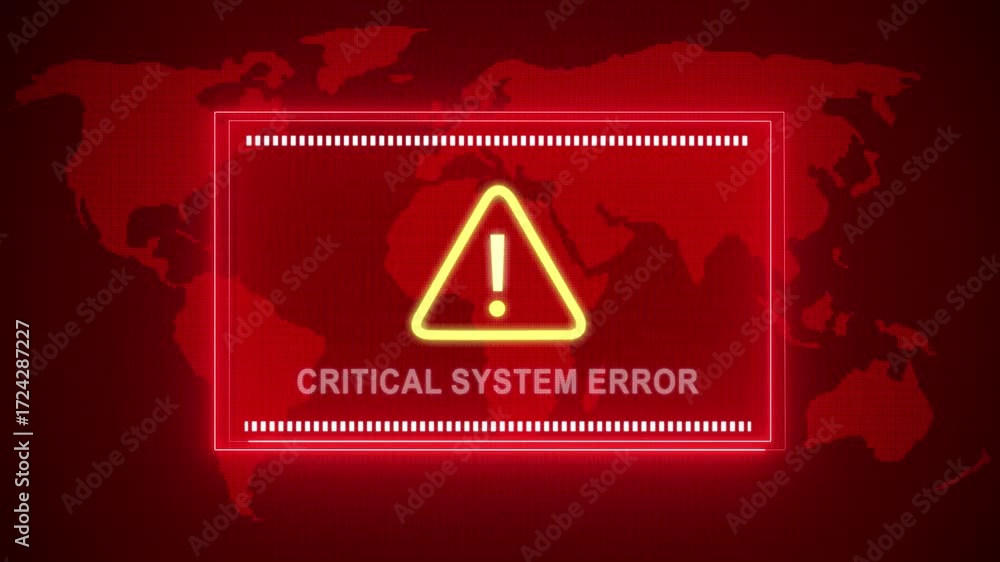 Critical system error warning. Cybersecurity defense and system ...