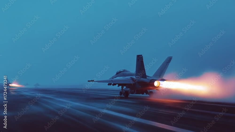 Fighter Jet Launching at Night - A Powerful Display of Military ...