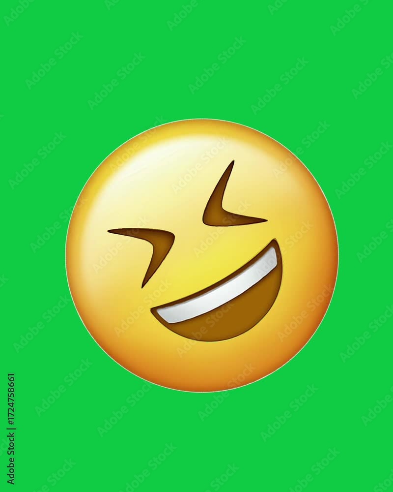 Animated laughing emoji with wide open mouth. Funny emoticon animation ...