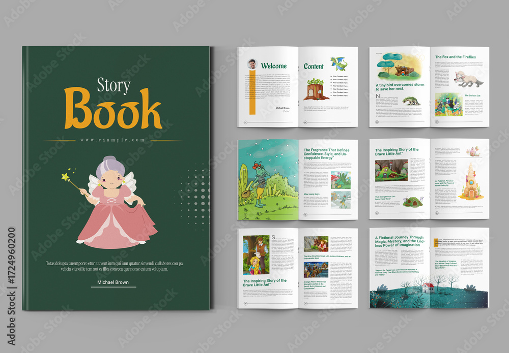 Creative Story Book Шаблон Stock | Adobe Stock