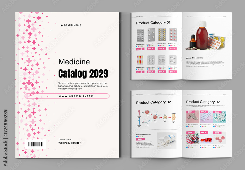 Modern Medicine Catalog Brochure Template with Medical Product Layout ...