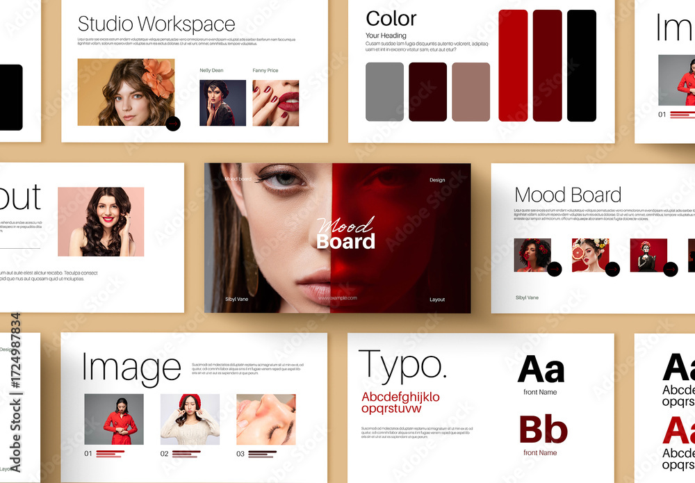 Mood Board Presentation Template Design Stock Template | Adobe Stock