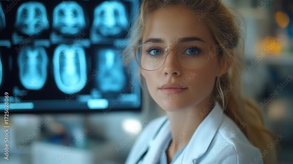 Smart Diagnosis: A female doctor with expertise in medical studies ...