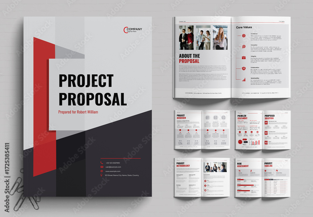 Company Project Proposal Template Stock Template | Adobe Stock