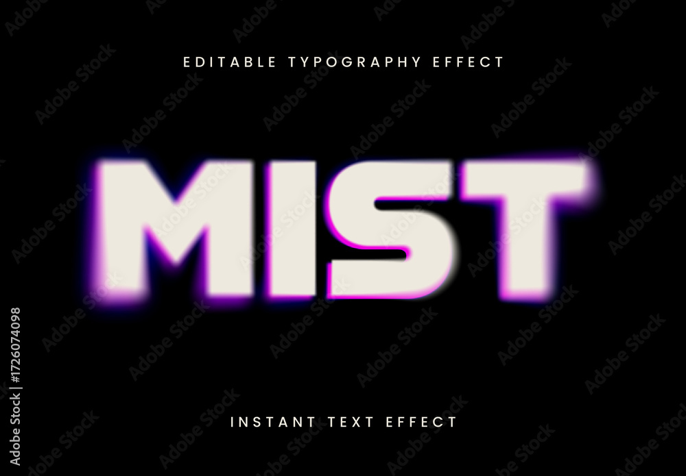 White Haze Text Effect Mist Light 3D Font Stock Template | Adobe Stock