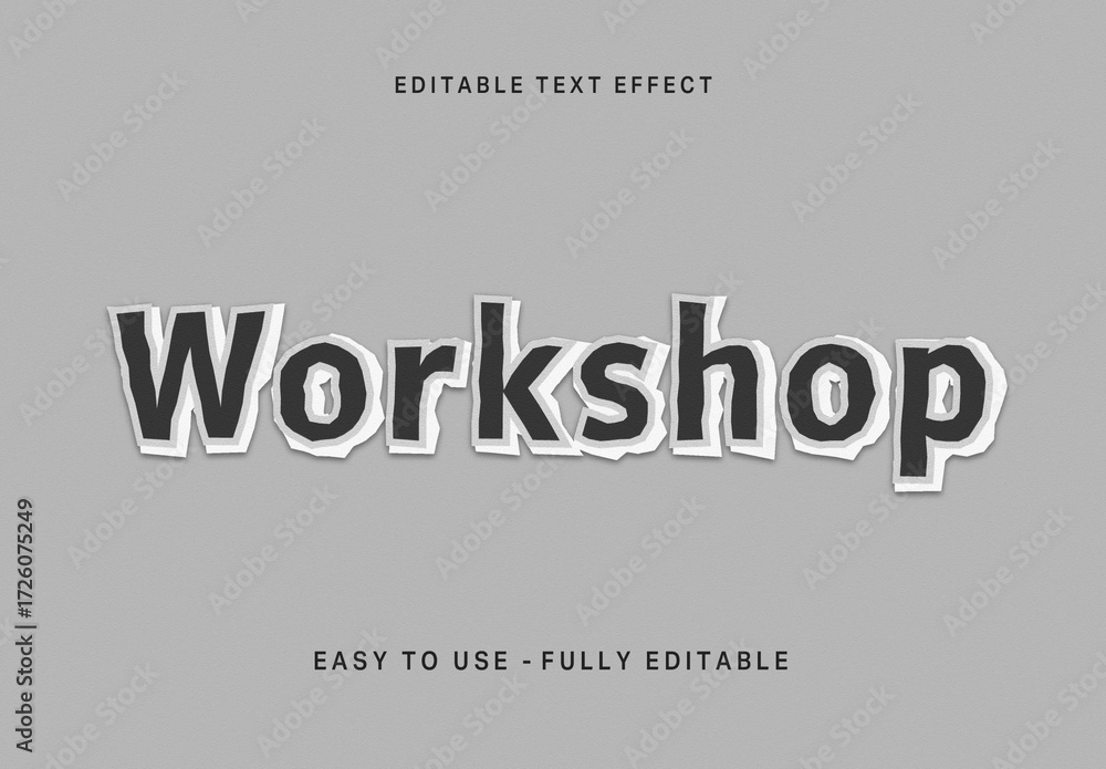 Black Paper Cutout Text Effect 3D Bold Font Stock Template | Adobe Stock