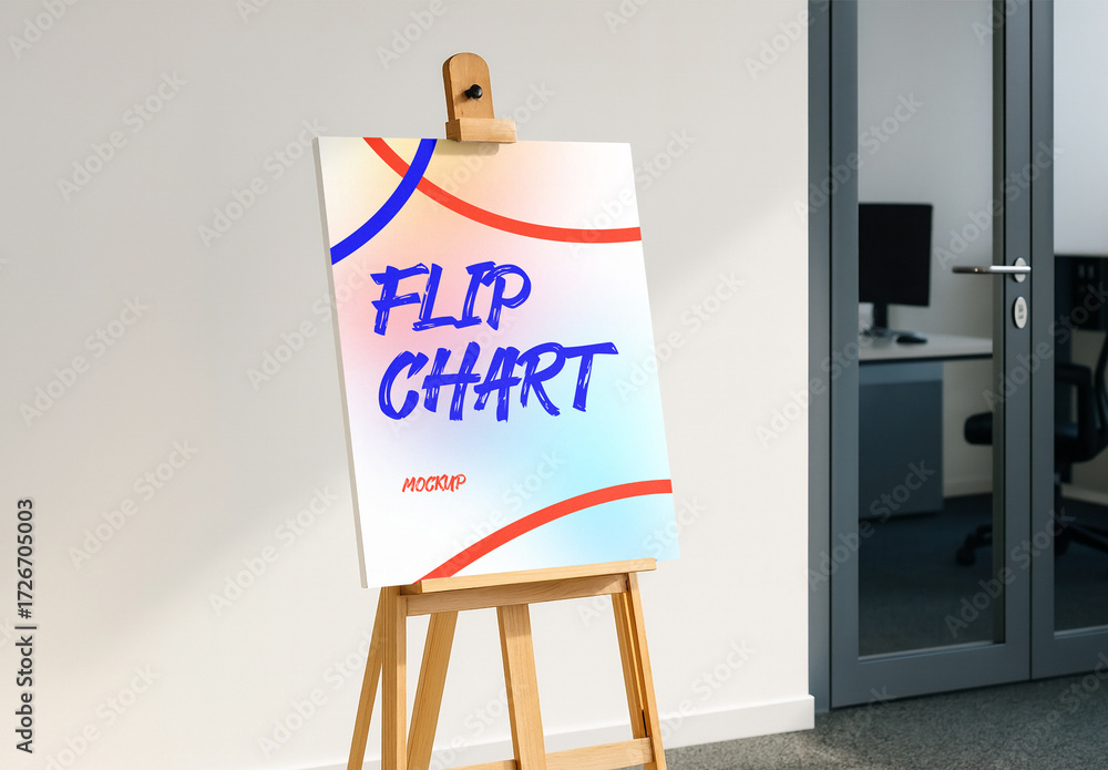 Modern Flip Chart Mockup in Corporate Office Interior – Realistic ...