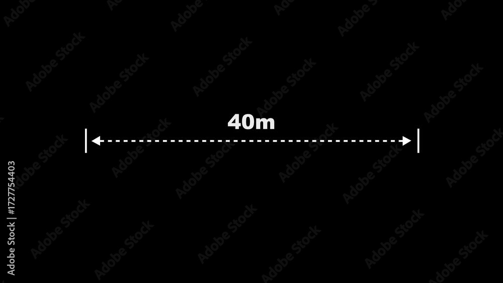Measuring distance length dotted line animation. A dotted line ...