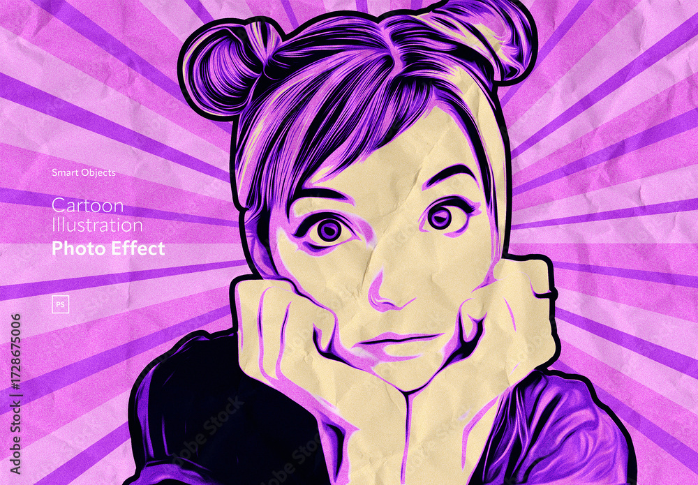 Cartoon Illustration Photo Effect Stock Template | Adobe Stock