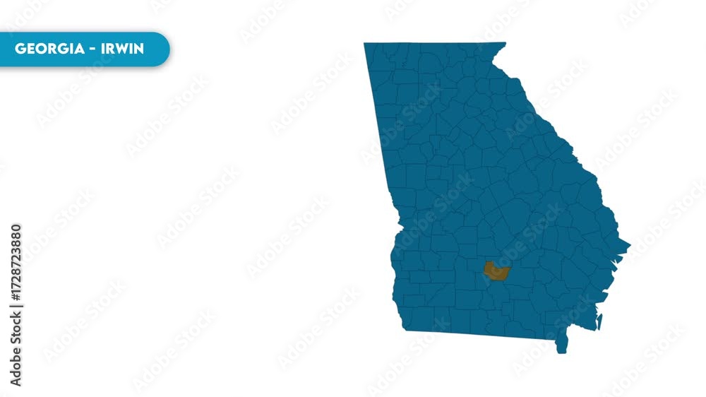 Irwin Map Video, Georgia map, Political Map of Georgia, national flag ...