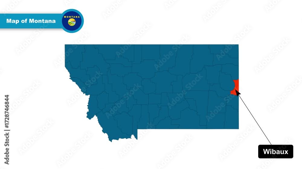 Wibaux Map Video, Montana map, Political Map of Montana, Montana United ...