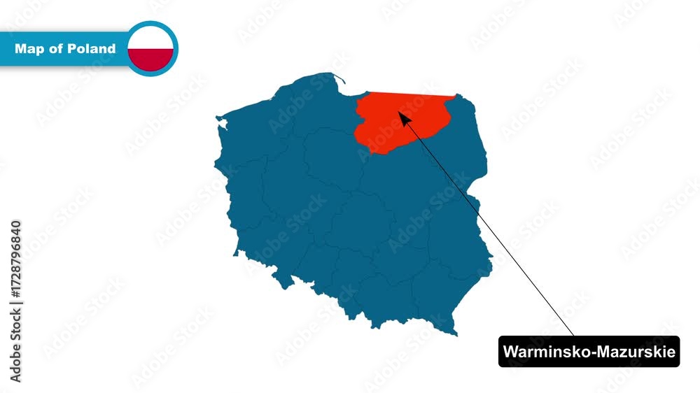 Warminsko-Mazurskie Map Video, Poland map, Political Map of Poland ...