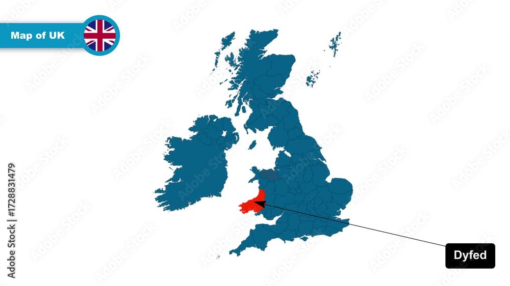 Dyfed Map Video, UK map, Political Map of United Kingdom, with all ...