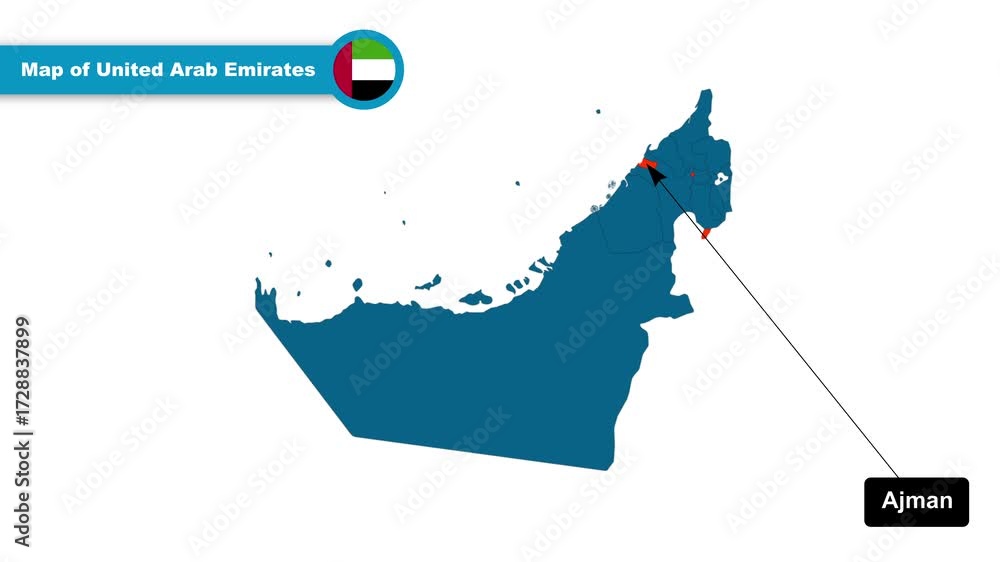 Ajman Map Video, United Arab Emirates map, Political Map of UAE, with ...