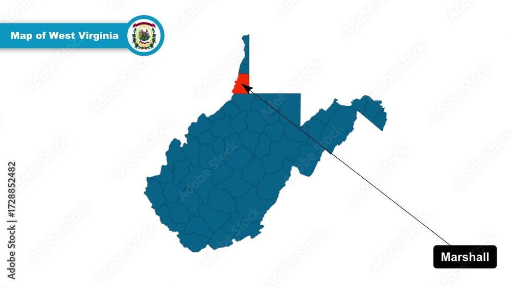 Marshall Map Video, Virginia map, Political Map of Virginia, West ...