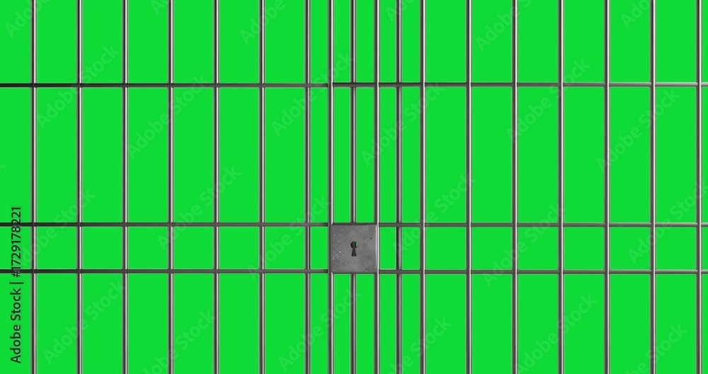 prison bars green screen