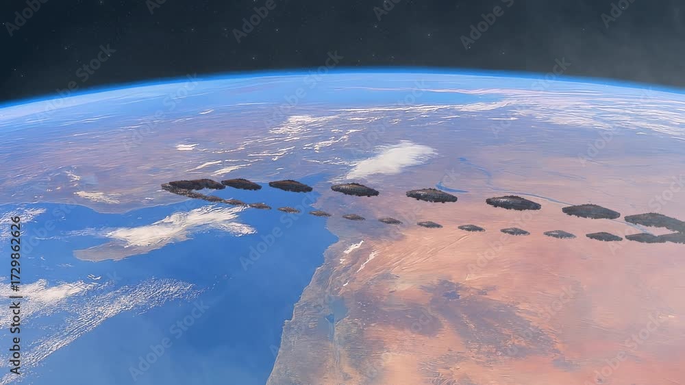 Alien fleet in circle formation above Earth A massive formation of ...