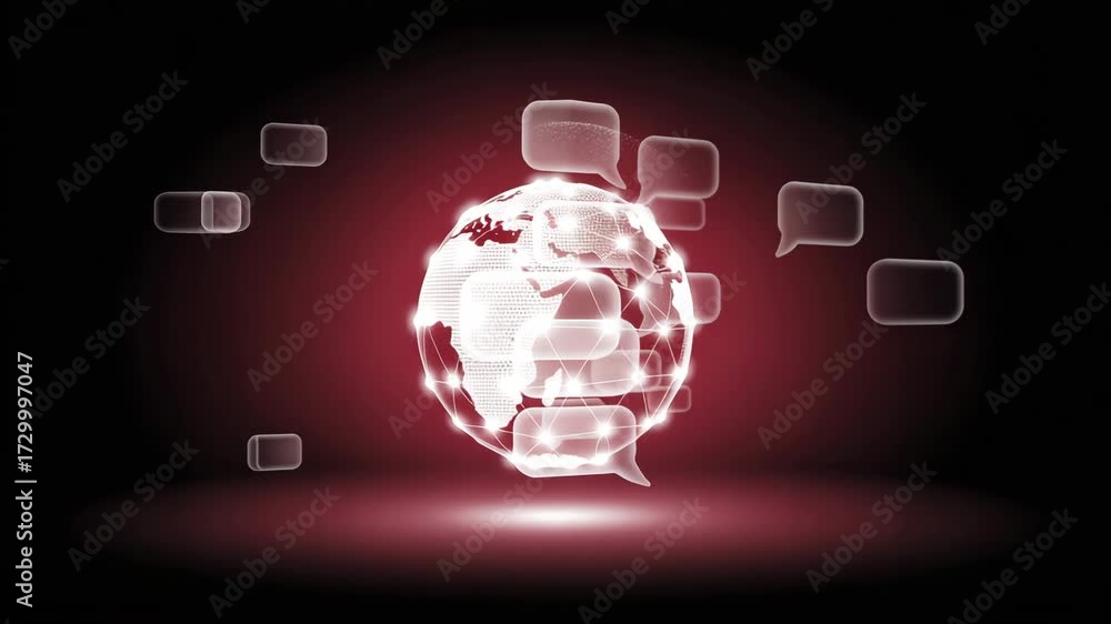 Global Communication: A conceptual digital depiction of the world ...