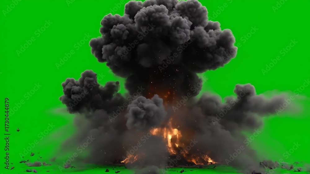 Fireball Explosion Green Screen - A dramatic explosion with a large ...