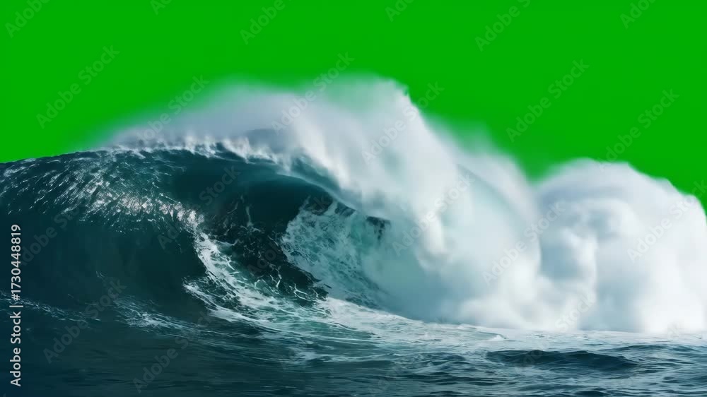 Huge Tsunami Wave Crashing Green Screen - A massive tsunami wave ...