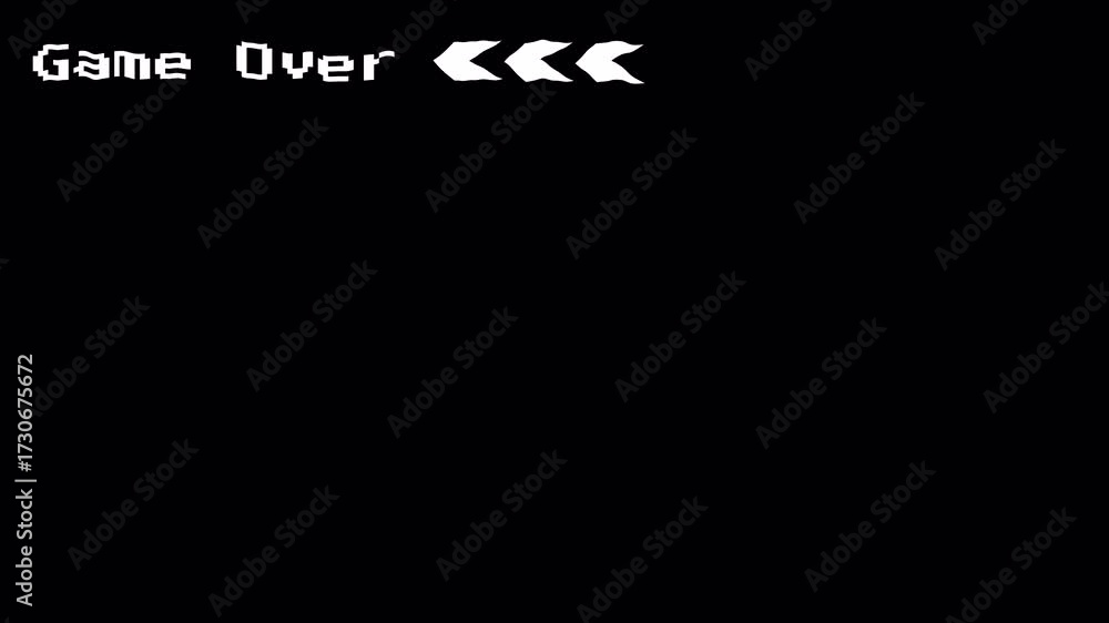 Vidéo Stock Classic game over pixel retro text animated with VHS effect ...