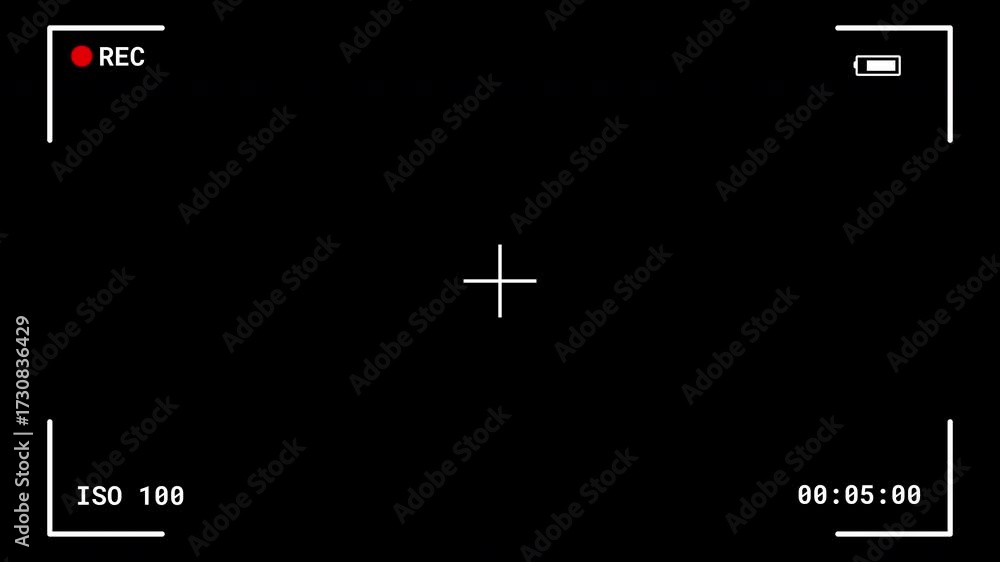 style HUD overlay with bold focus crosshair and timestamp, Crosshair ...