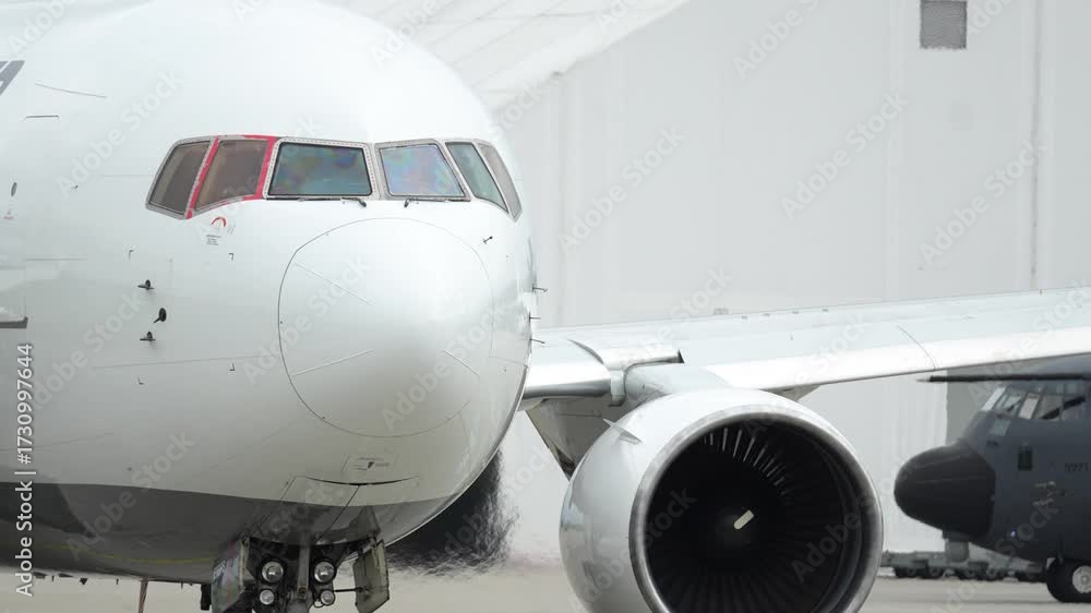 Preparing a plane for smooth departure and takeoff from the airport ...