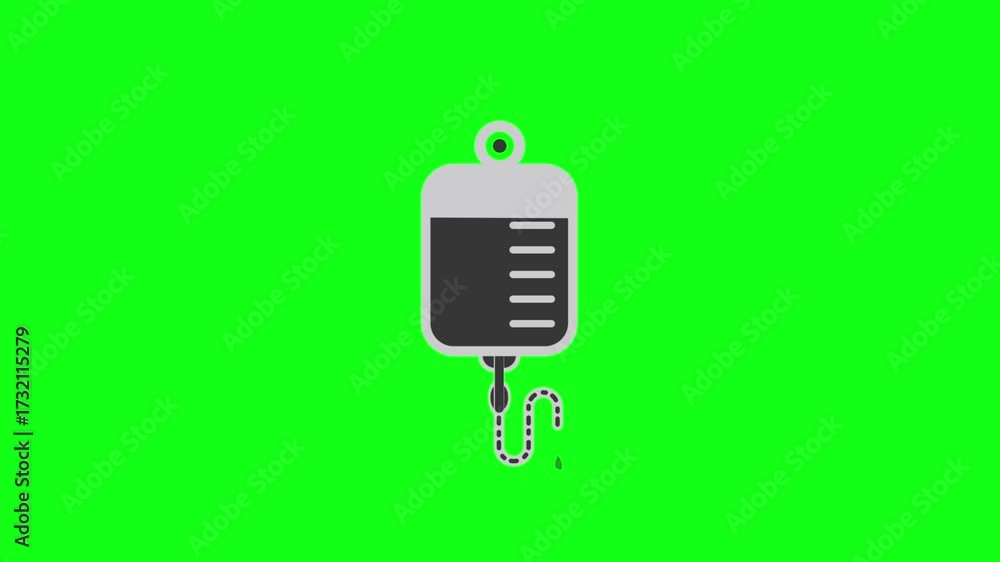 Animated IV Drip Filling Up Medical Animation on Green Screen Chromakey ...