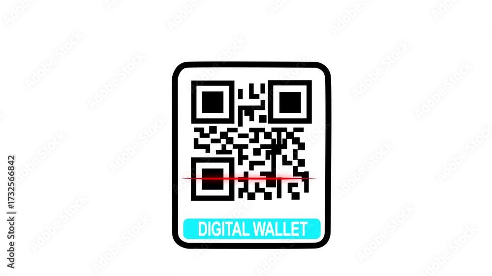 Scanning QR Code with Smartphone. Scan qr code barcode Digital Wallet ...