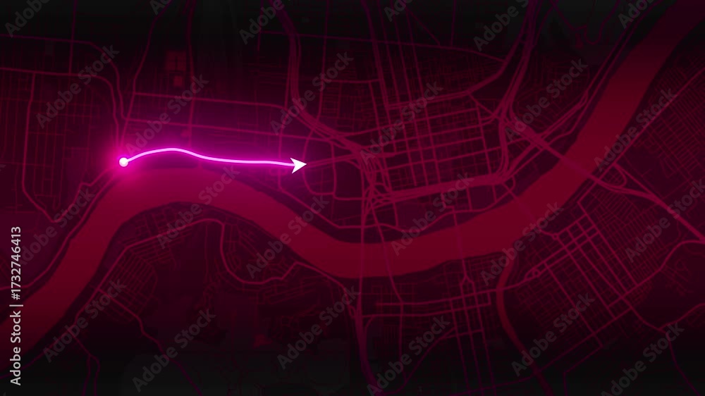 Animated city layout of a central business district in 4K – blue and ...