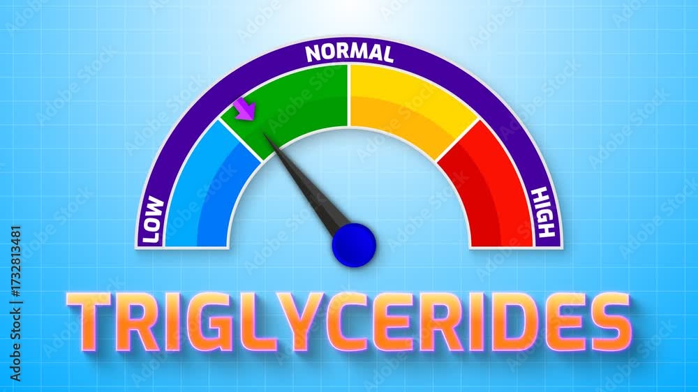 4K Animated Triglycerides Level Meter Increasing from Low to High ...
