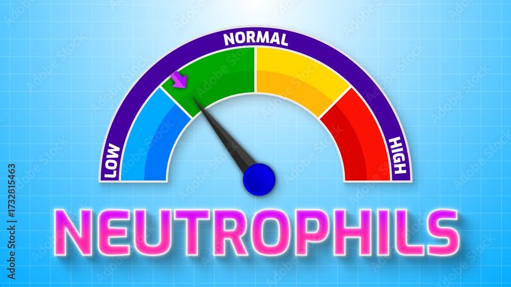 4K Animated Neutrophils Count Meter Increasing from Low to High Levels ...