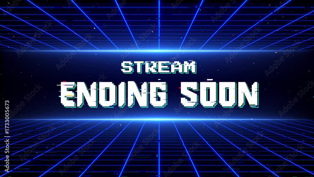 Stream Ending Soon Screen with Glitch Effect Retro Pixel Art, Stream ...
