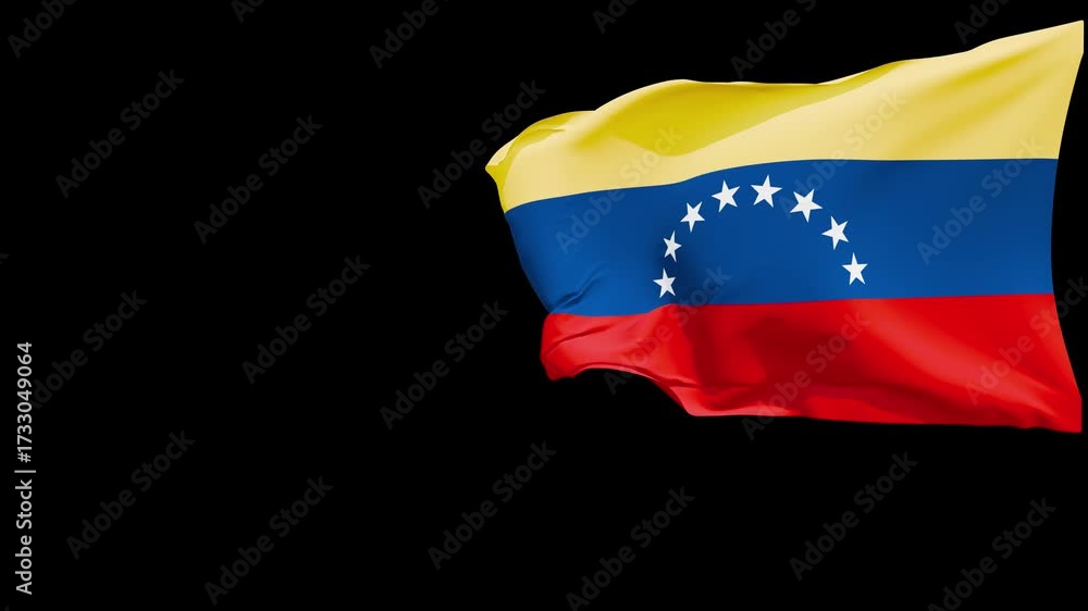 High-quality 3D Venezuela flag waving animation with realistic cloth ...