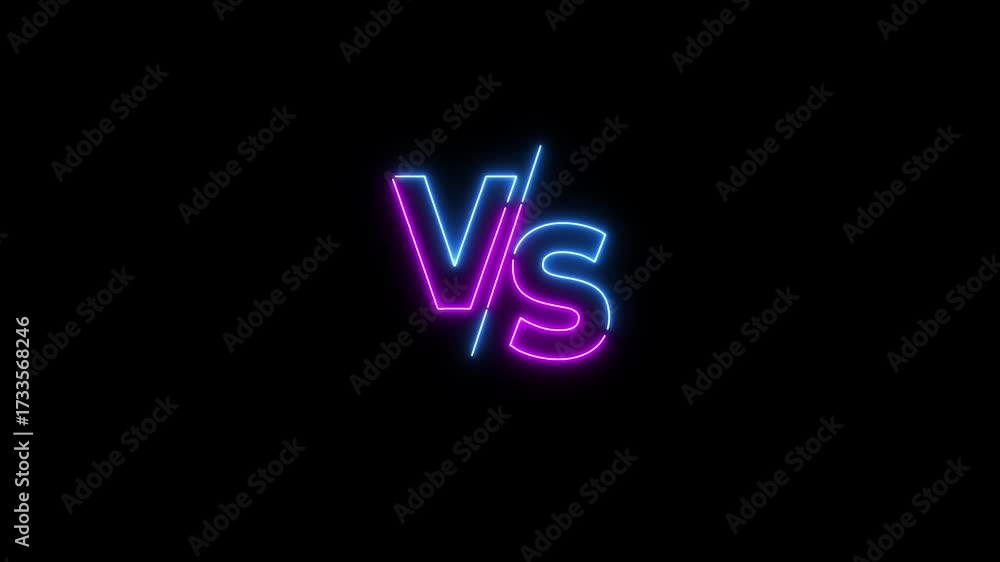 VS versus bars neon animated versus icon. Neon Clash Versus Symbol with ...