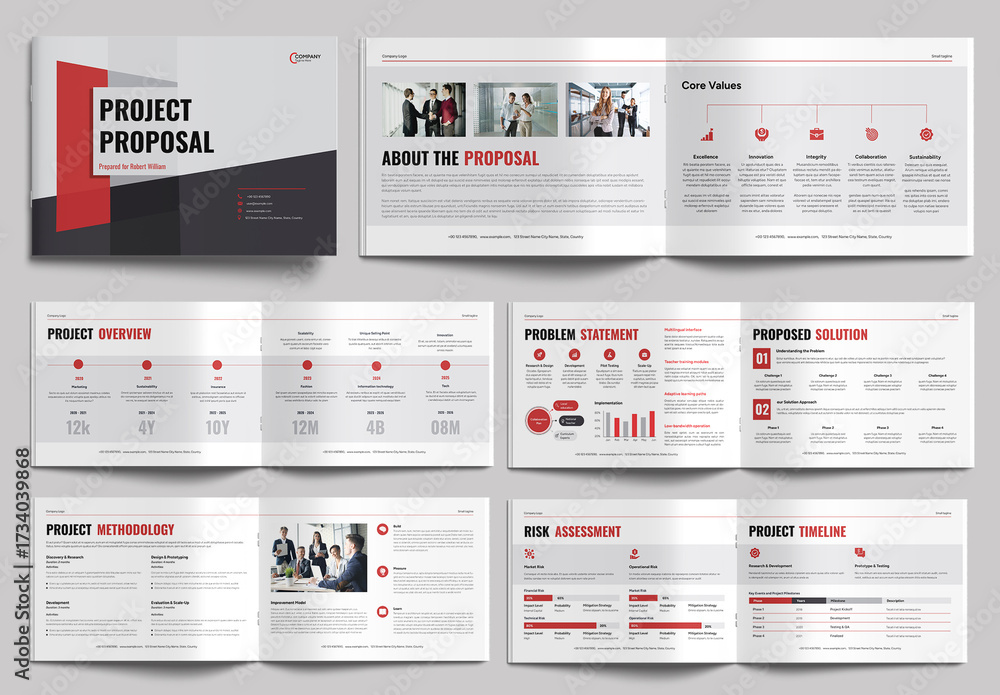 Company Project Proposal Template Stock Template | Adobe Stock