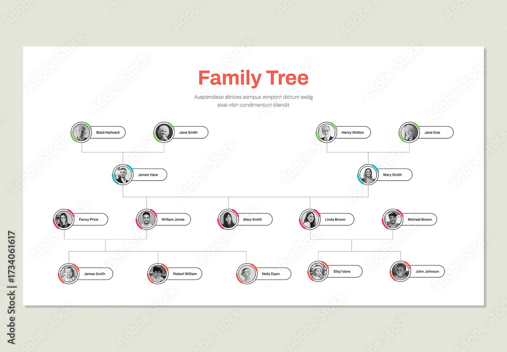 Creative Infographic Family Tree and Company Org Chart Presentation ...