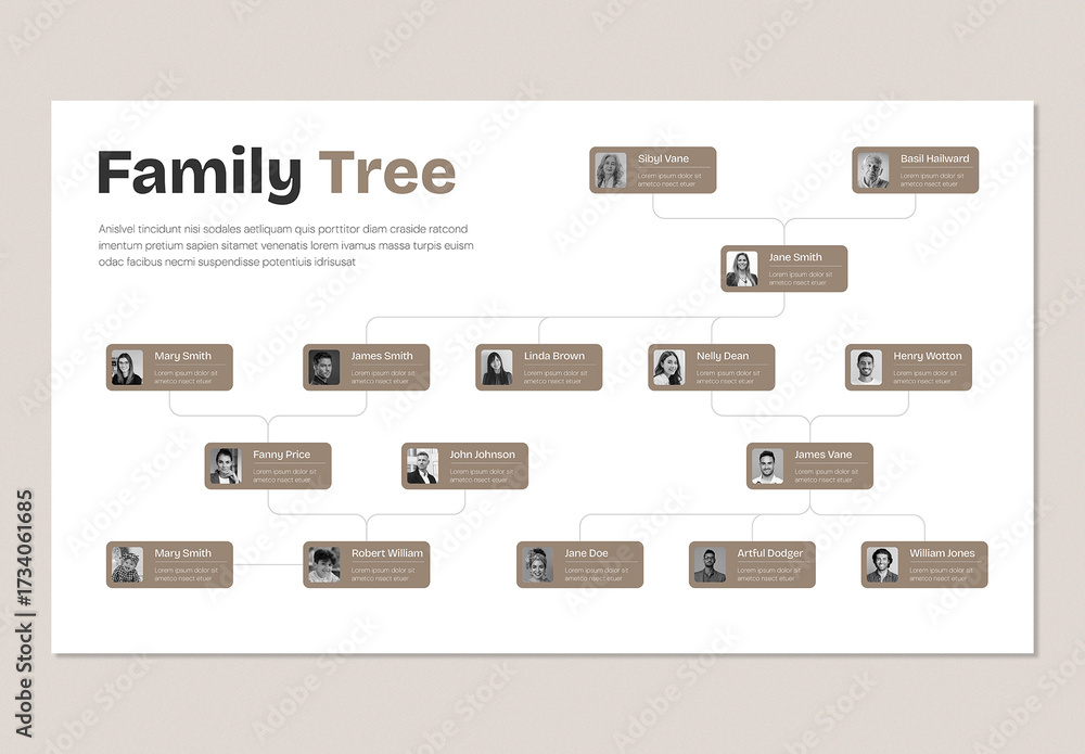 Editable Organizational Chart and Family Tree Infographic Presentation ...
