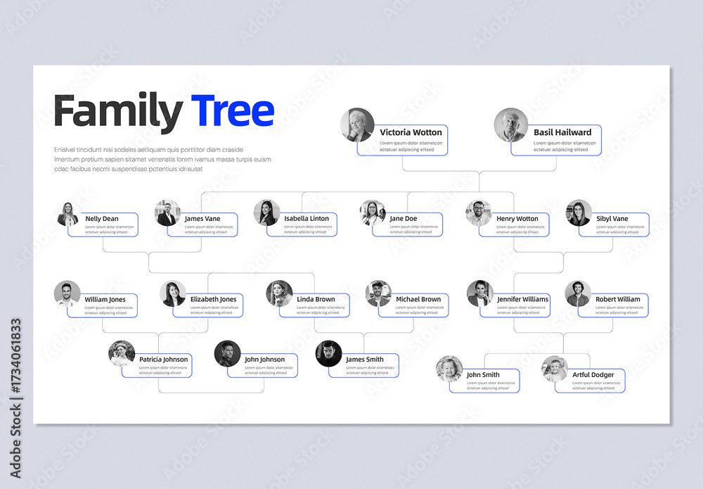 Family Tree Diagram and Corporate Organizational Chart Infographic ...